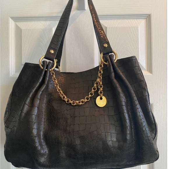 Perlina | Bags | Perlina Dark Olive Green Leather Alligator Print ...